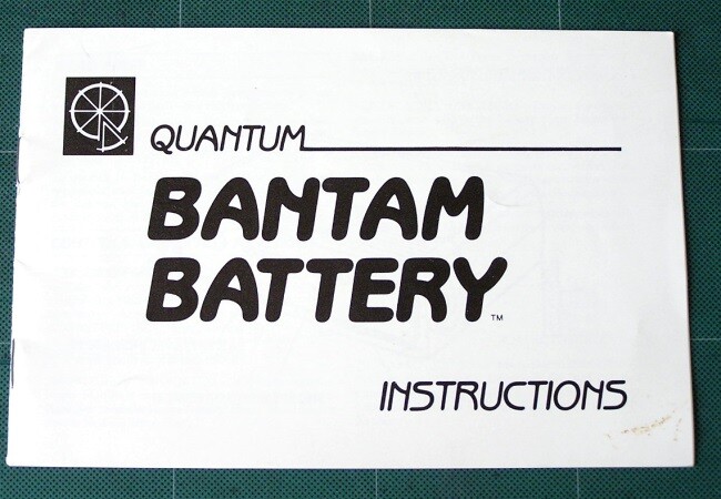Quantum Bantam Battery Instruction Manual Original | eBay