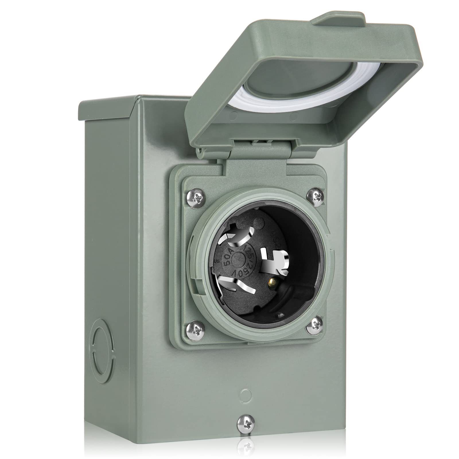 50 Amp Power Inlet Box NEMA 3R Inlet Power Box with 3 Prone 125/250Volt ...