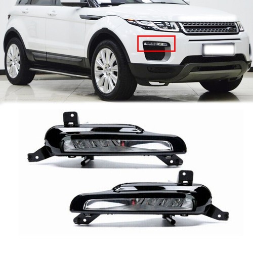 Pair Front Fog Light DRL Daytime Running Lights For Range Rover Evoque ...
