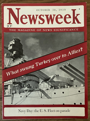 Newsweek Magazine October 30, 1939 Navy Day, Air Raids on Britain ...