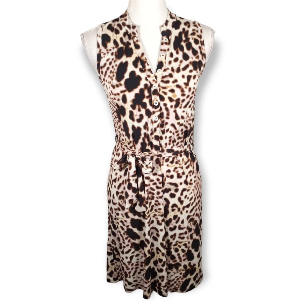LEVEL EIGHT BROWN & CREAM LEOPARD PRINT DRESS SZ.S E… - Gem