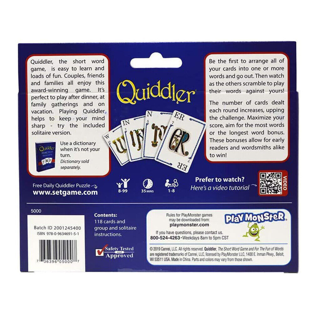Quiddler Board Games Party Entertainment Game Card Games For Family ...