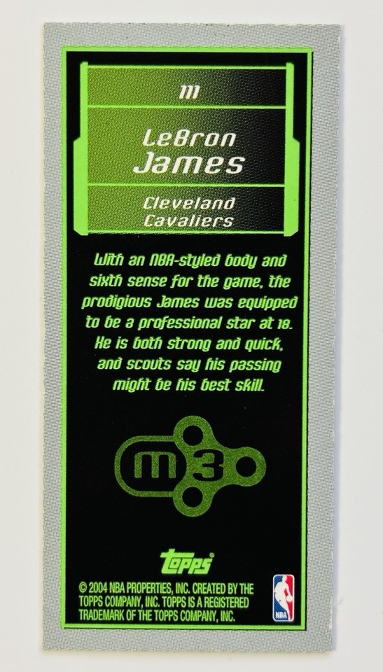 2003-04 NBA Topps Matrix Cleveland Cavaliers Rookie LeBron James Mini ...