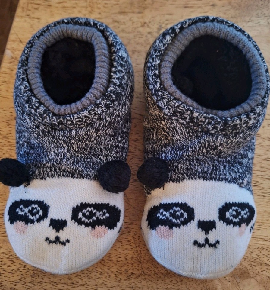 Panda Slippers Slip On. Cute Unisex. Boots Warm Soft. 1 Ear Missing. 1 ...