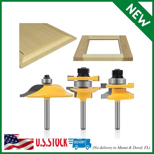 Raised Panel Router Bits，3PCS 1/4" Shank Router Bit Set,Cabinet Door ...