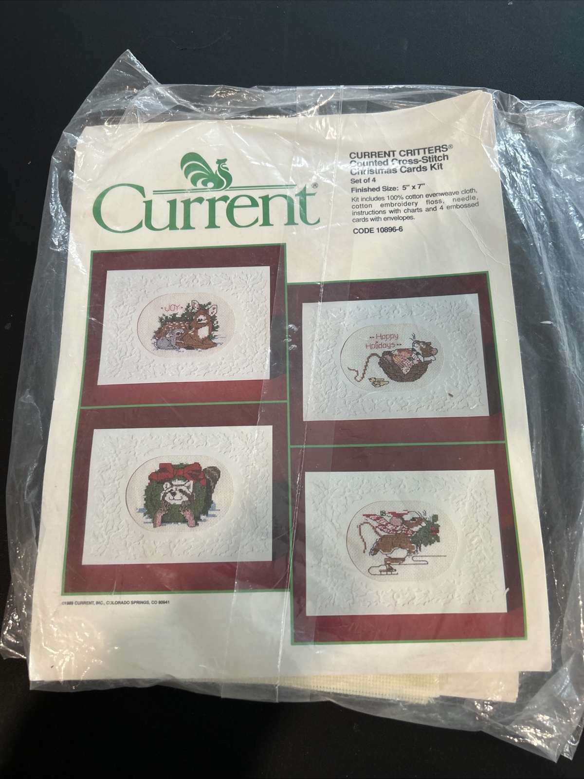 CURRENT Counted Cross Stitch CURRENT CRITTERS CHRISTMAS CARDS - Set of ...