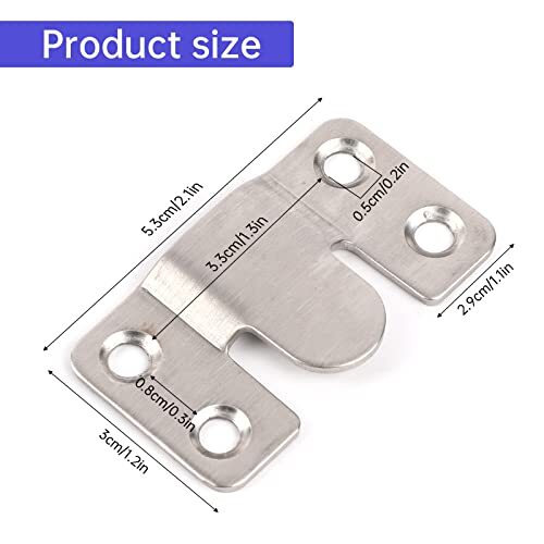 4 Pairs Interlocking Flush Mount Bracket Picture Hanging Hooks Silver ...
