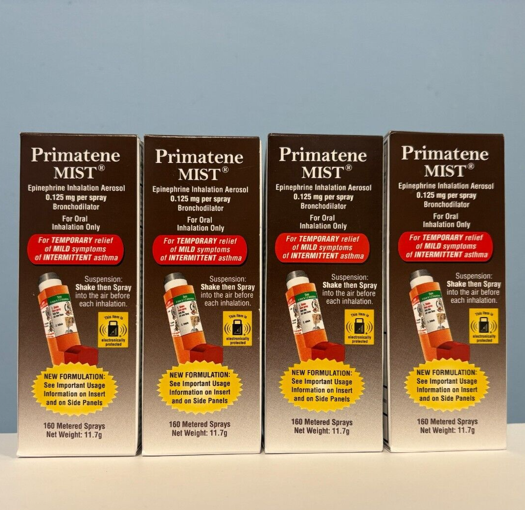 4 PACK Primatene Mist. 160 Sprays Each. New & Sealed. EXP: 5/2026. FREE ...