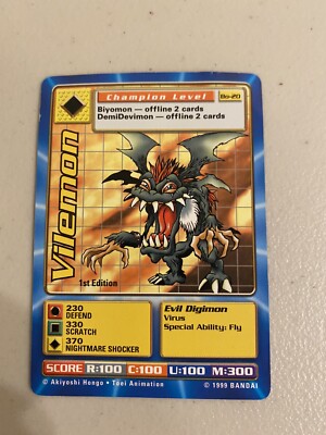 Bandai Digimon Trading Card 1st Edition Vilemon Bo-20 | eBay