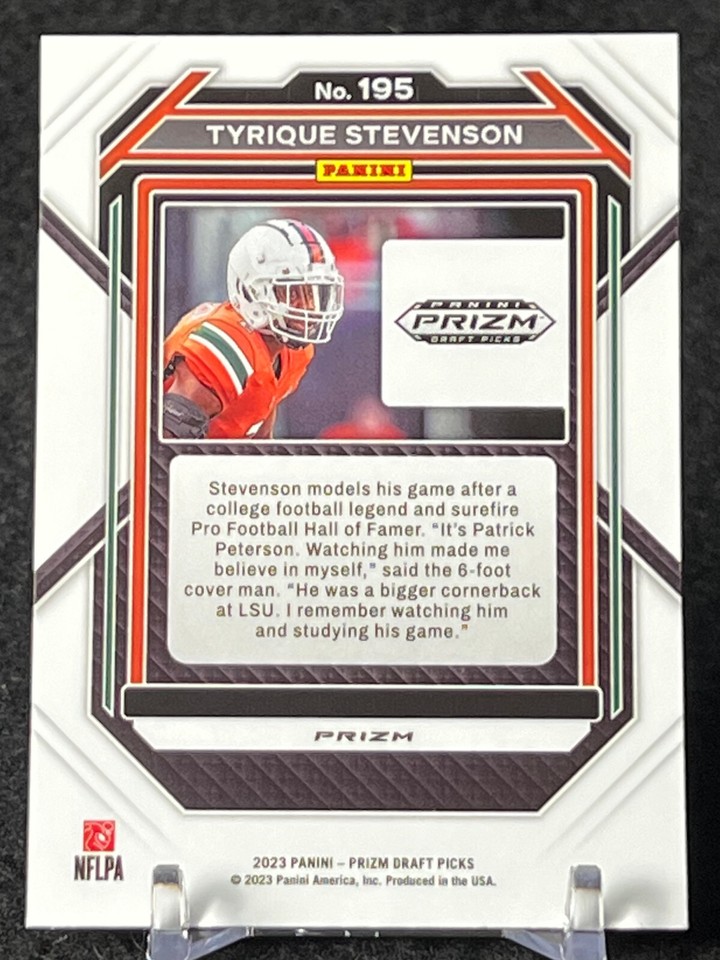2023 Panini Prizm Draft Picks Tyrique Stevenson Rookie Card Gold Ice | eBay