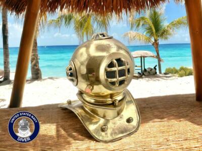 Deep Sea Desk Home Decor U.S Navy Brass Mini Diving Divers Helmet | eBay
