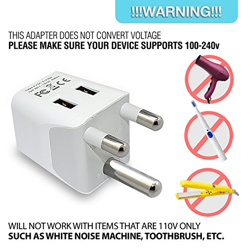 South Africa Botswana Travel Adapter Plug by Ceptics With Dual USB ...