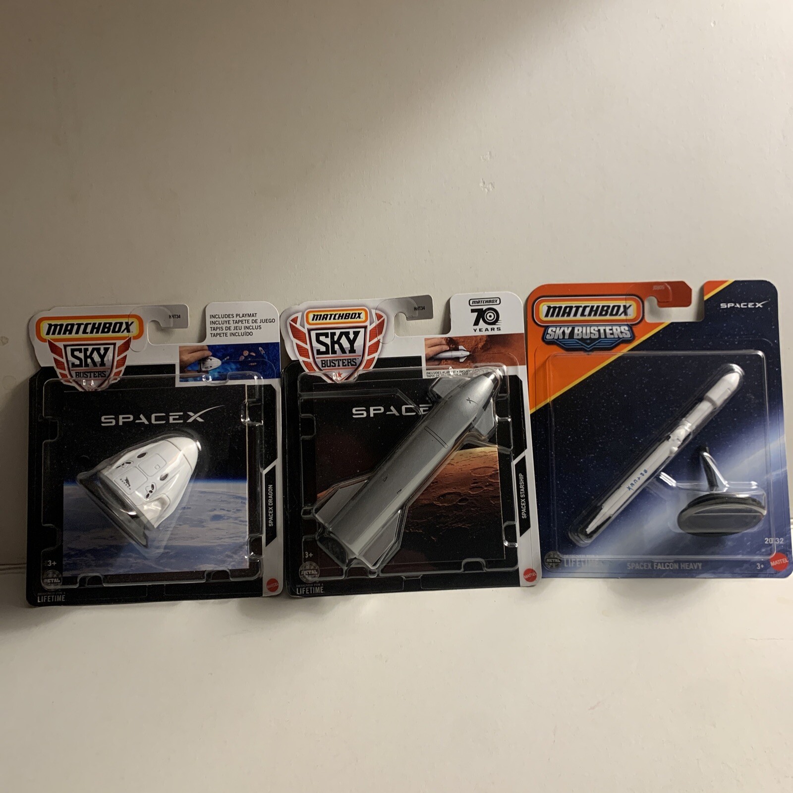 3 Matchbox SkyBusters SPACE X Dragon Falcon Heavy Starship Lot New | eBay