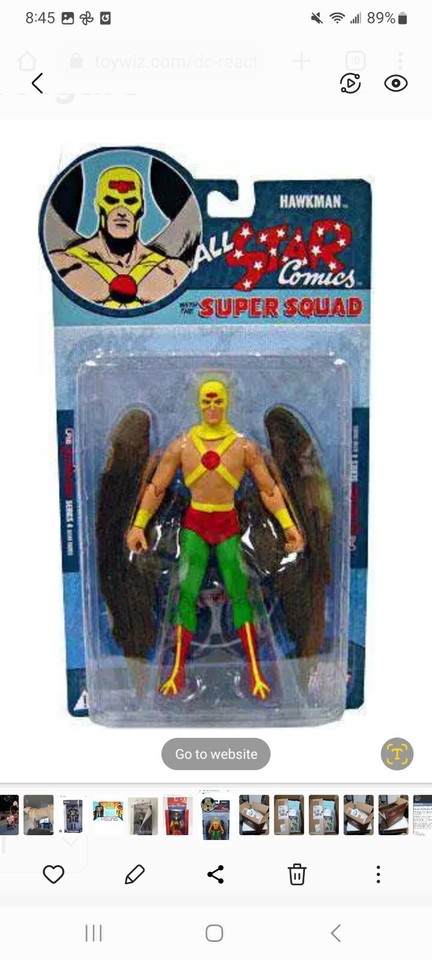 2007 Marvel DC Direct Reactivated All Star Comics 6" Hawkman Hard Copy ...
