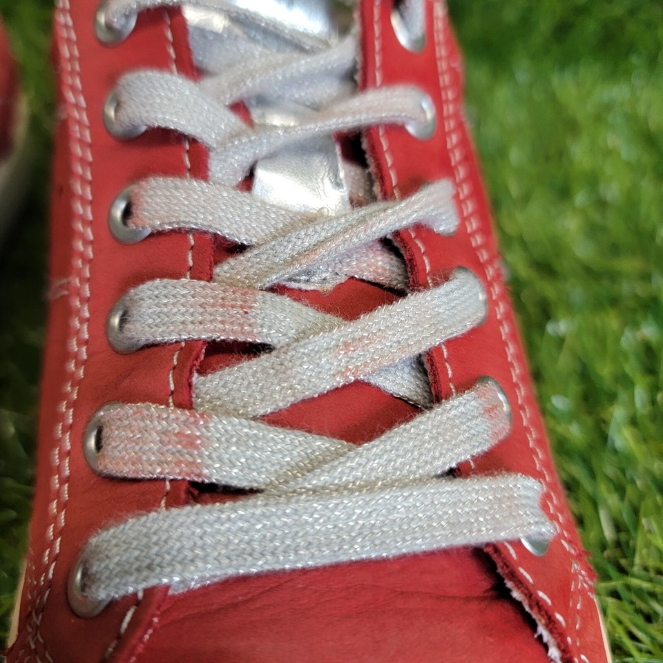 Women's Medicus " HANNE" Red Suede Sneakers Size 7.5 UK/ 9 US Made In ...