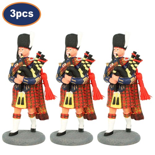 3pc Set Scottish Piper Resin 12cm Figurine Traditional Attire Bagpipes Sculpture | eBay
