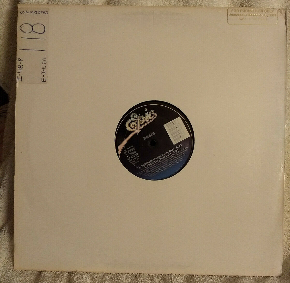 Basia Promises 12" Vinyl 1989 33rpm Maxi Single Epic Records 4 Mixes VG ...