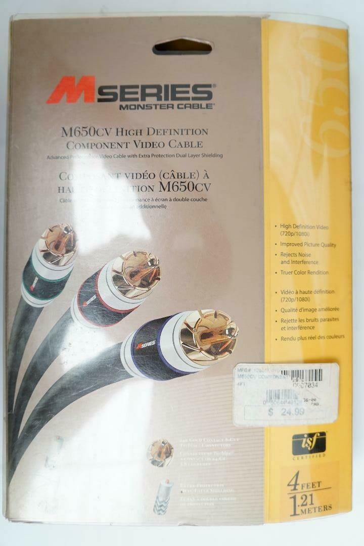 New 4ft 1.2 Meter Monster Cable MSeries M650CV M650-CV 1080i HD ...