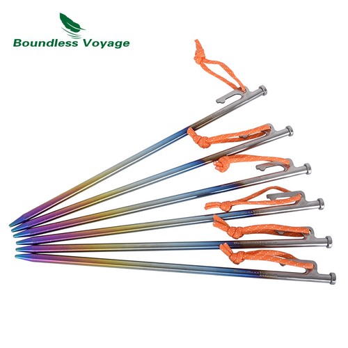 Titanium Alloy Tent Pegs Metal Heavy Duty Nails Garden Pins Hard Ground ...