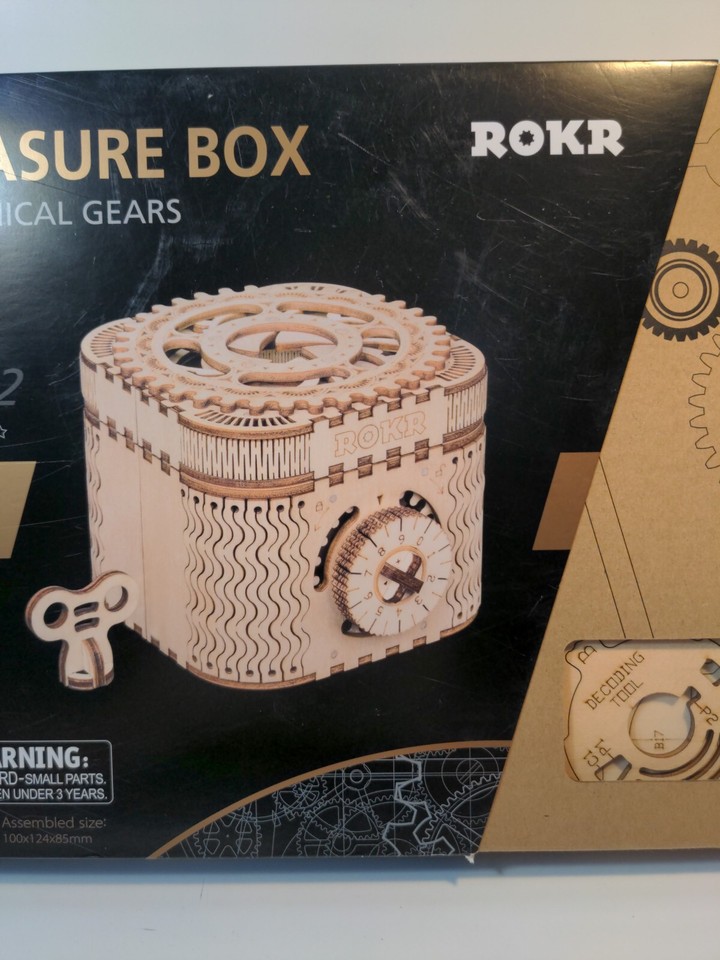 Robotime ROKR Treasure Box LK502 Mechanical secret box 3D Wooden Kit ...