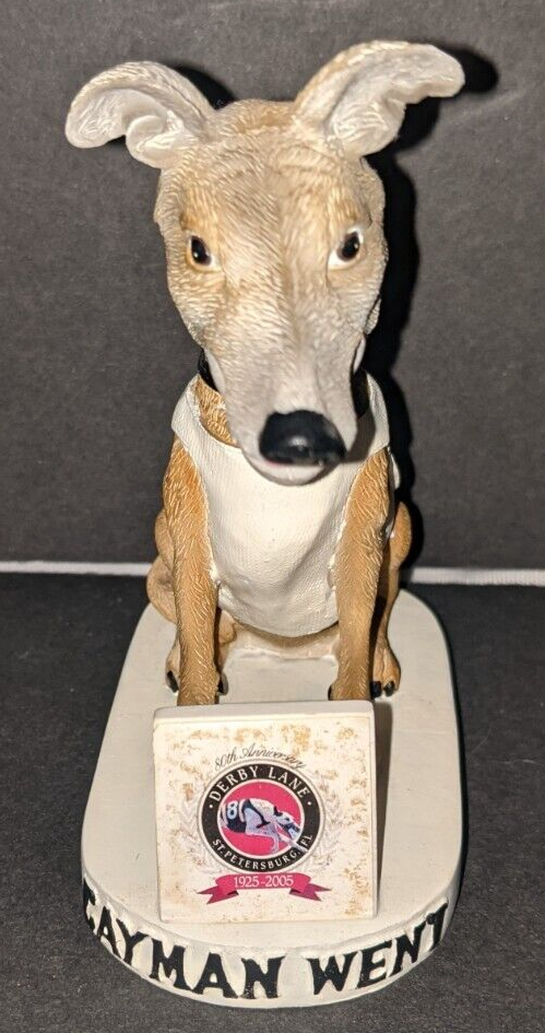 RARE Vintage Derby Lane "Cayman Went” Greyhound Dog Bobblehead St ...