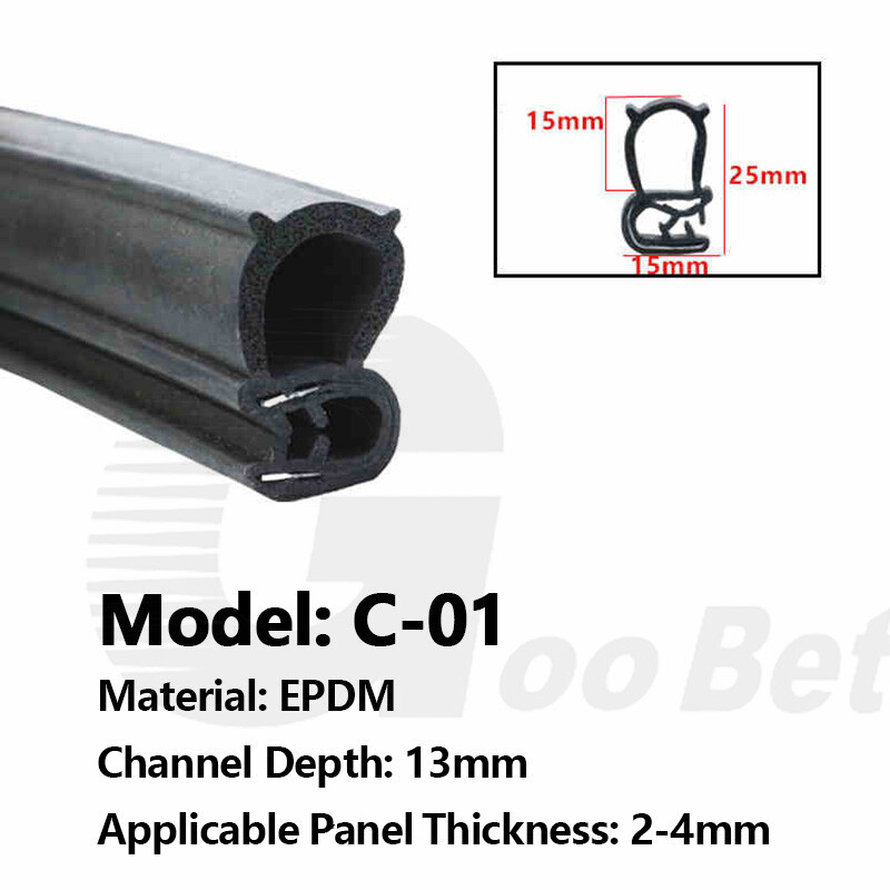 Car Finned Rubber Edge Trim Seal U Profile Van Boat Truck Door Bonnet ...