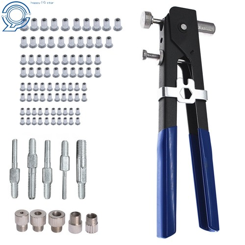 Hand Riveting Kit M3-M8 Blind Rivet Nuts Threaded Insert & Rivet Gun ...