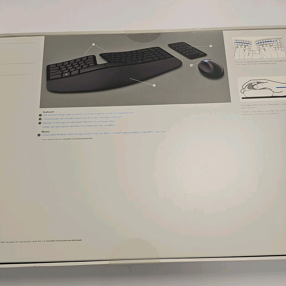 MICROSOFT Sculpt Ergonomic Desktop; NEVER BEEN OPENED; MODEL#1559 1558 ...