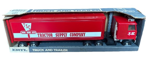Vintage Ertl Tractor Farm Supply TSC Semi Truck Trailer In Original Box ...