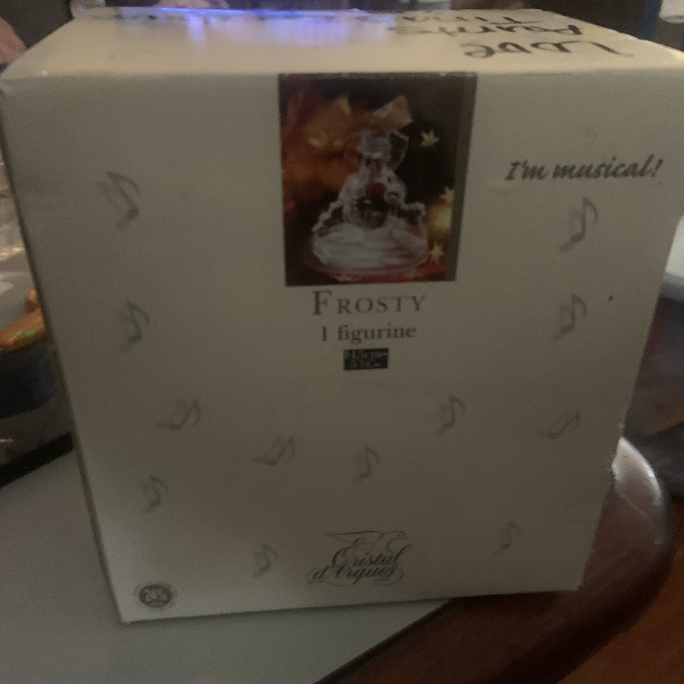 2000 Cristal d' Arques Frosty the Snowman Musical Figurine in Box~L@@K!!!! | eBay
