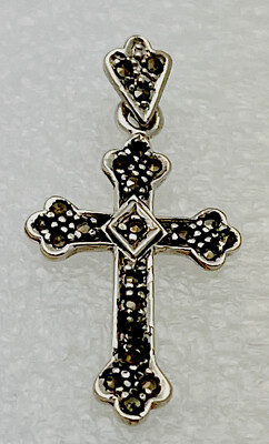 New 925 Sterling Silver Thailand Marcasite Cross Pendant | eBay