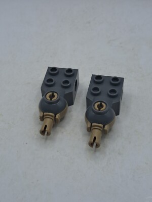 Lego 2x Dark Bluish Gray 2x2 Modified Brick, Rotation Socket, 47452 Tan ...