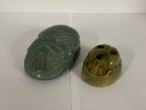Antique Fulper Pottery Scarab Figurine & Bonus Rare Hard To Find Arts ...