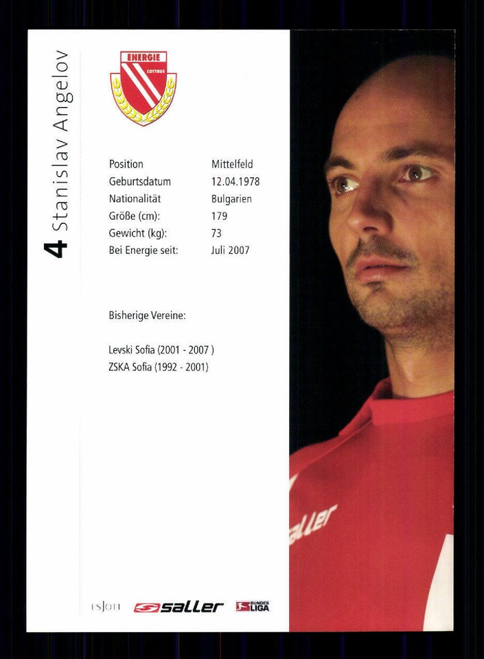 Stanislav Angelov Autogrammkarte Energie Cottbus 2009-10 Original Sign+ ...
