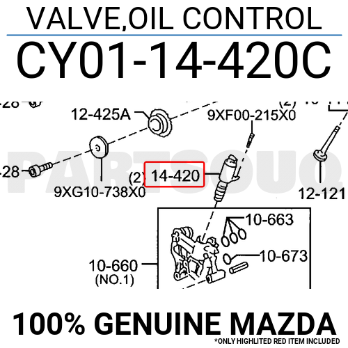 CY0114420C Genuine Mazda VALVE,OIL CONTROL CY01-14-420C | eBay