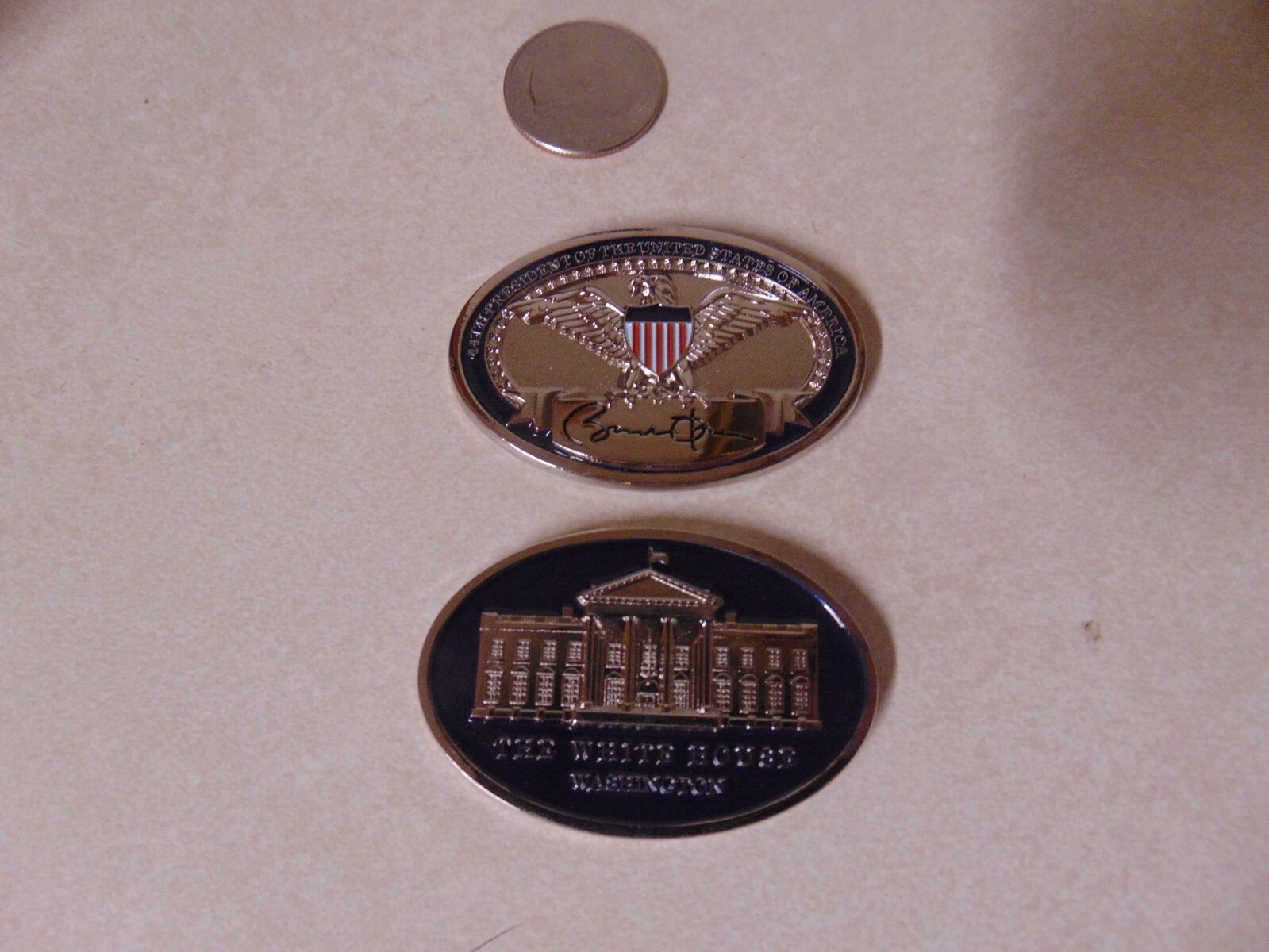 CHALLENGE COIN BARACK OBAMA THE WHITE HOUSE WASHINGTON DC 44TH ...