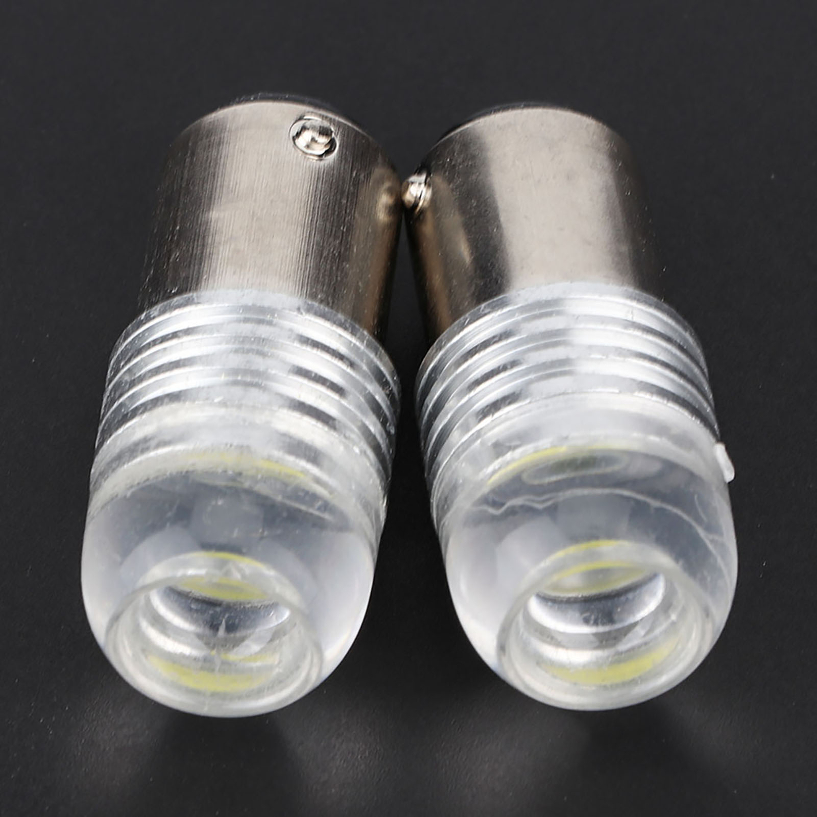 2pcs White 1157 2357 Strobe Flashing LED Projector Bulbs For Tail Brake ...