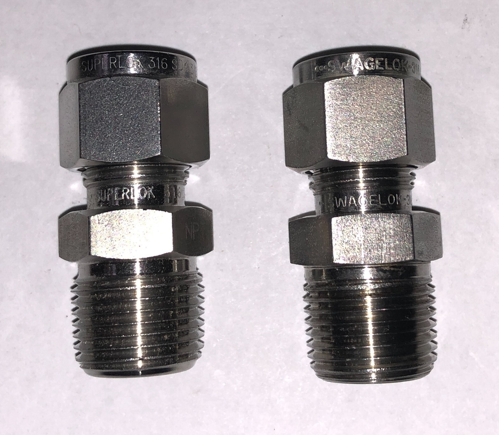 Swagelok SS-600-1-6 Style SST Tube Fitting, 3/8" Tube OD, 3/8" Male NPT ...