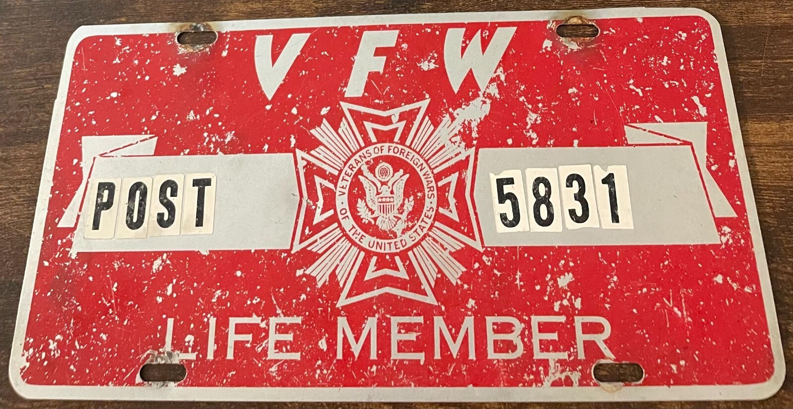 VFW Post 5831 Booster License Plate Life Member Hardinsburg Kentucky ...