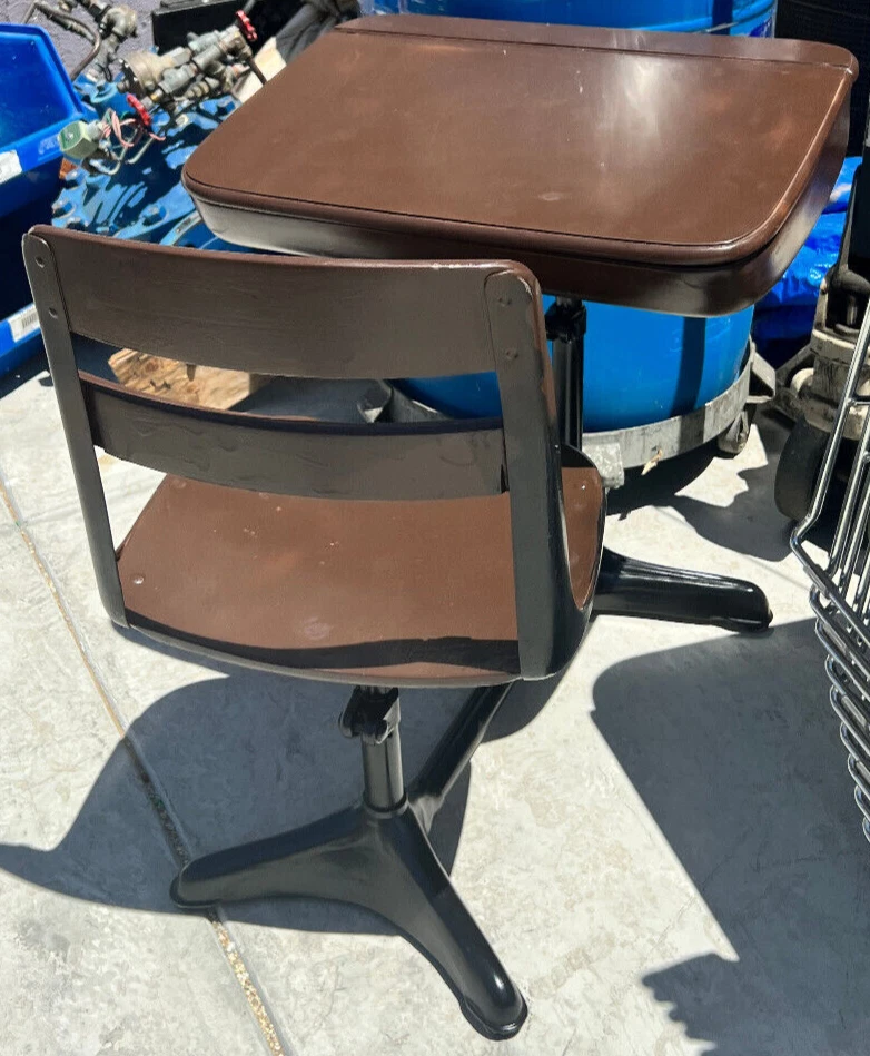 Vintage Metal School Desk