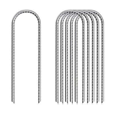 12 in U Shaped Rebar Stakes, (10 Pack) U Shape Ground Stakes ...