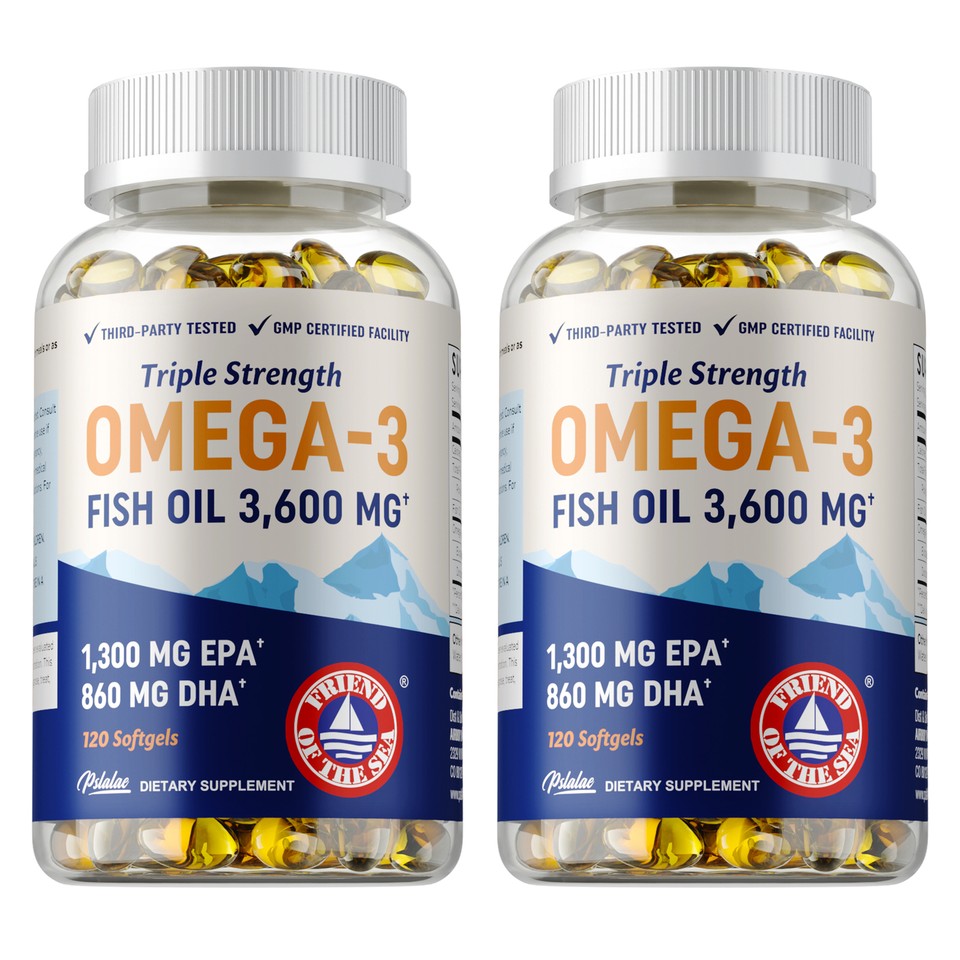 Triple Strength Omega 3 Fish Oil - Brain & Joint Support, with EPA and ...