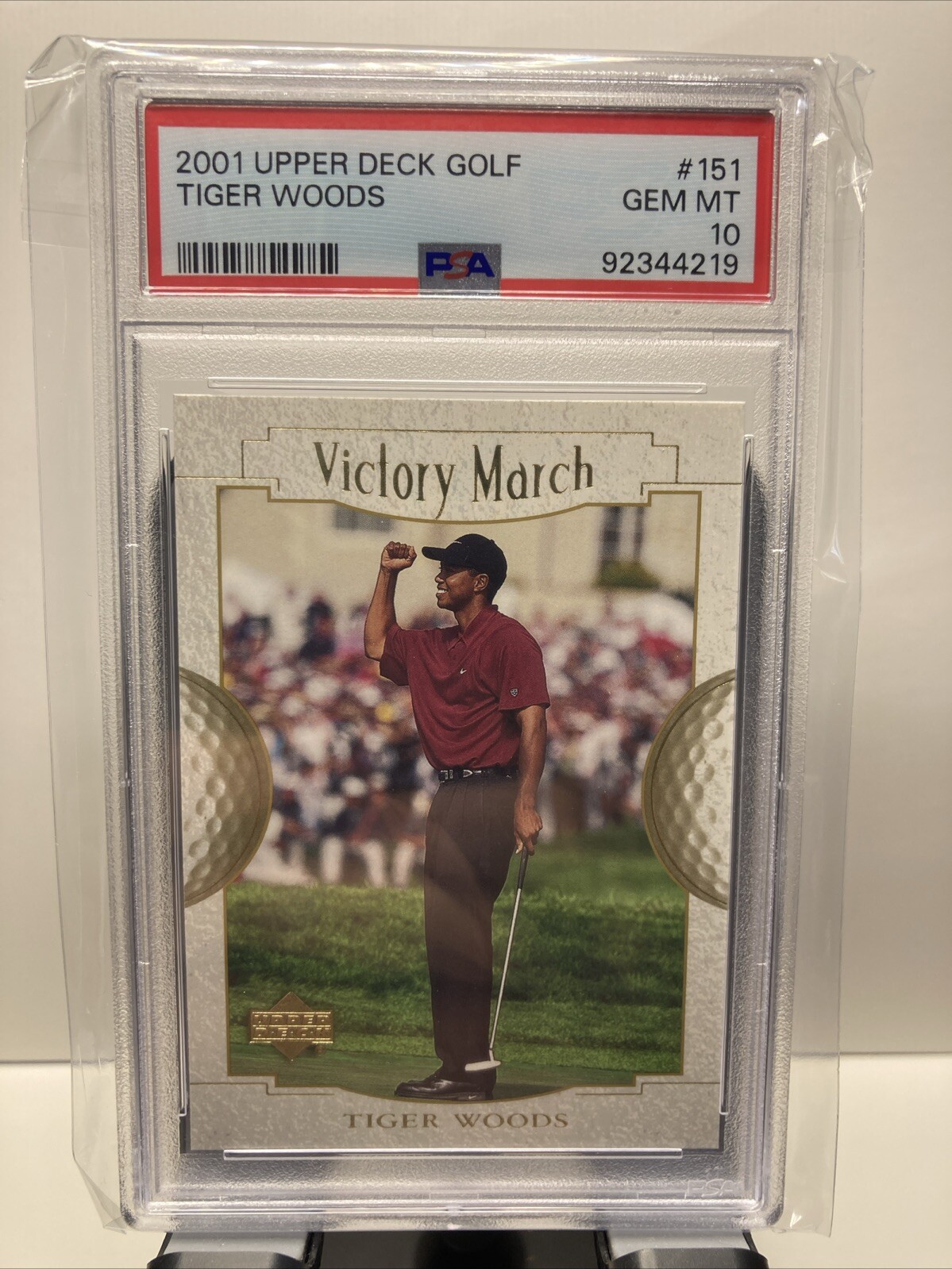 2001 Upper Deck Victory March Tiger Woods #151 PSA 10 GEM MT Rookie RC ...