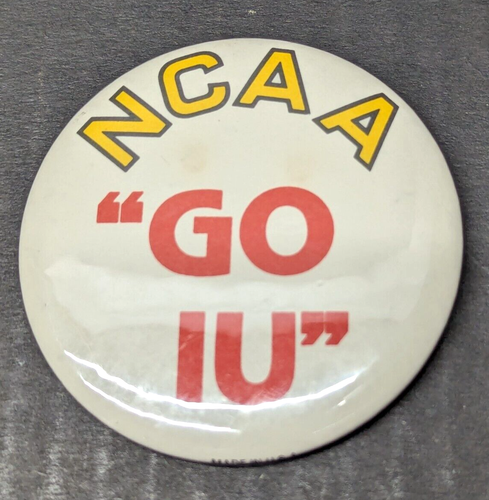 Rare Vintage NCAA Indiana University "GO IU" Pinback Button 3" Made in ...