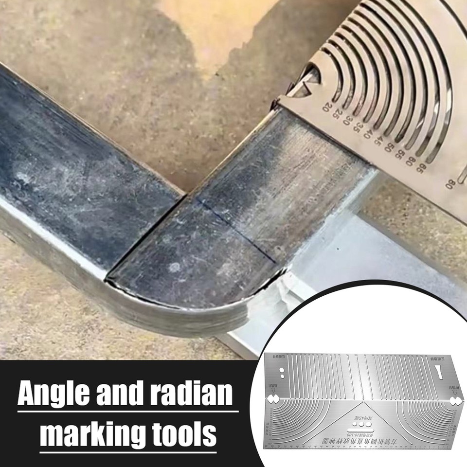 Angle & Arc Marking Ruler Right Angle Stainless Steel Drawing Tool 90 ...