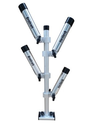 Brocraft Aluminum Trolling Rod Holder Tree / Boat 4 Rod Pole Tree | eBay