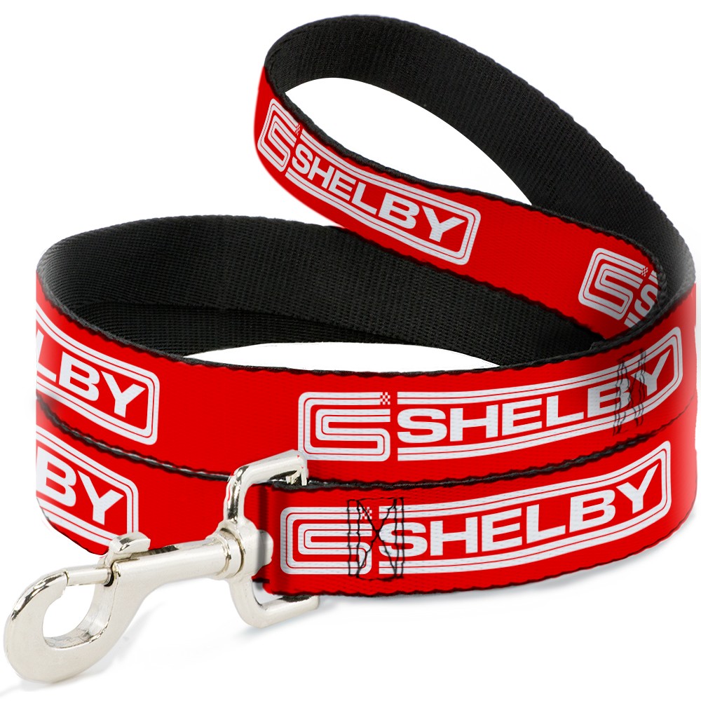 Dog Leash 6-FEET Carroll Shelby CS SHELBY Racing Logo Block Red/White ...