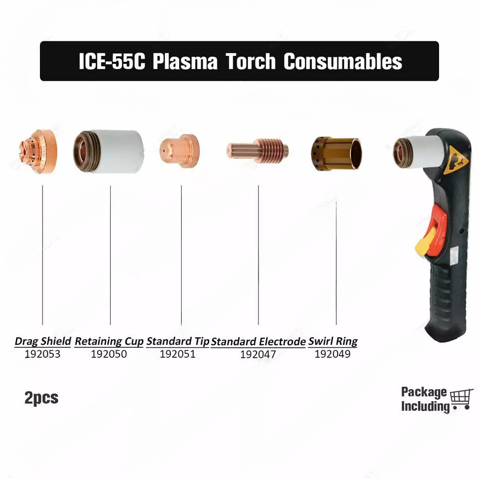 Plasma Torch Consumable Drag Shield 192053 for Miller ICE-50C 55c 2pcs ...