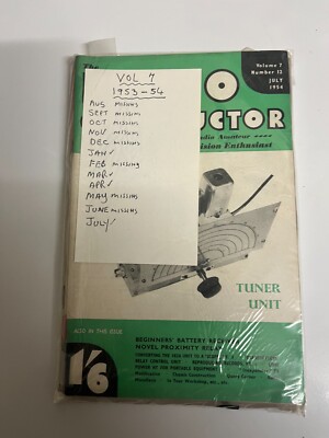 The Radio Constructor volume 7 jan/mar/apr/jul 1953-54 VINTAGE RARE ...