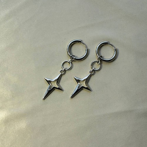 Punk Star Cross Earrings For Women Korean Y2k Jewelry Accessories Gift ...